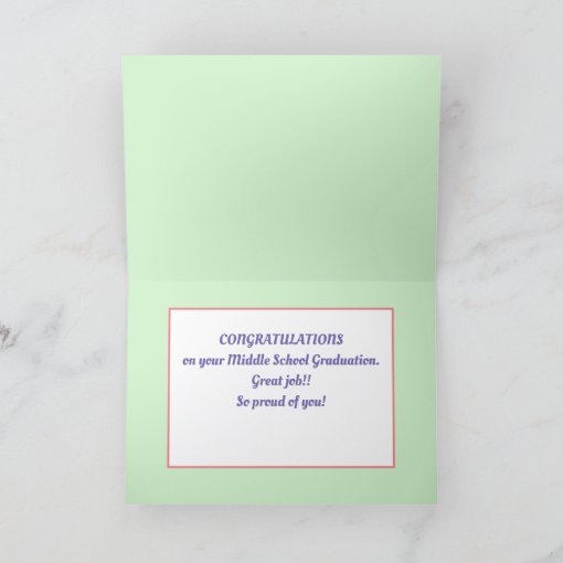 Look! Custom Middle school graduation card! Card | Zazzle