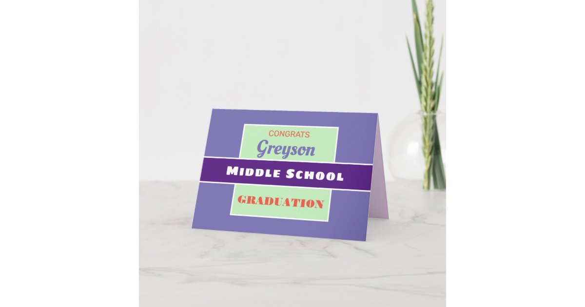 Look! Custom Middle school graduation card! Card | Zazzle