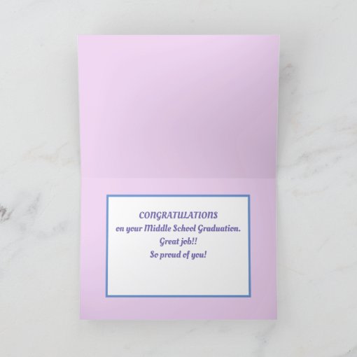 Look! Custom Middle school graduation card! Card | Zazzle