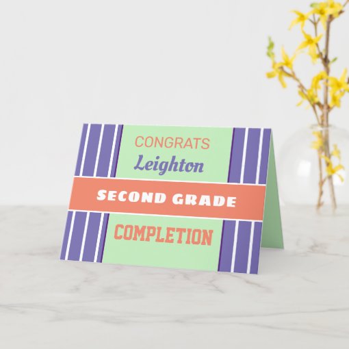 Look! Custom Second grade completion card! Card | Zazzle
