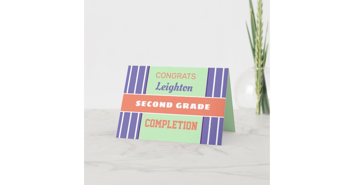 Look! Custom Second grade completion card! Card | Zazzle