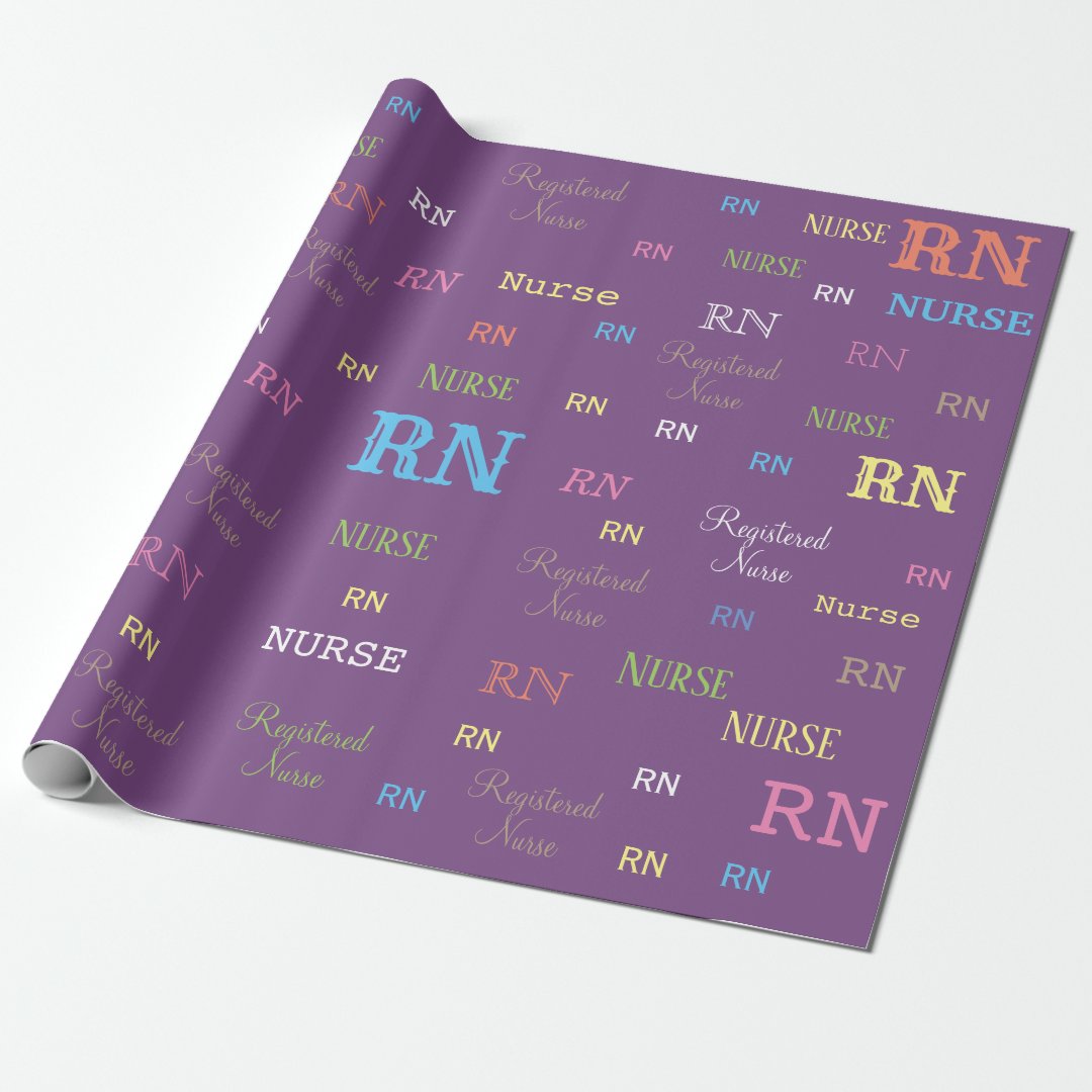 Look!! RN (REGISTERED NURSE) wrapping paper | Zazzle
