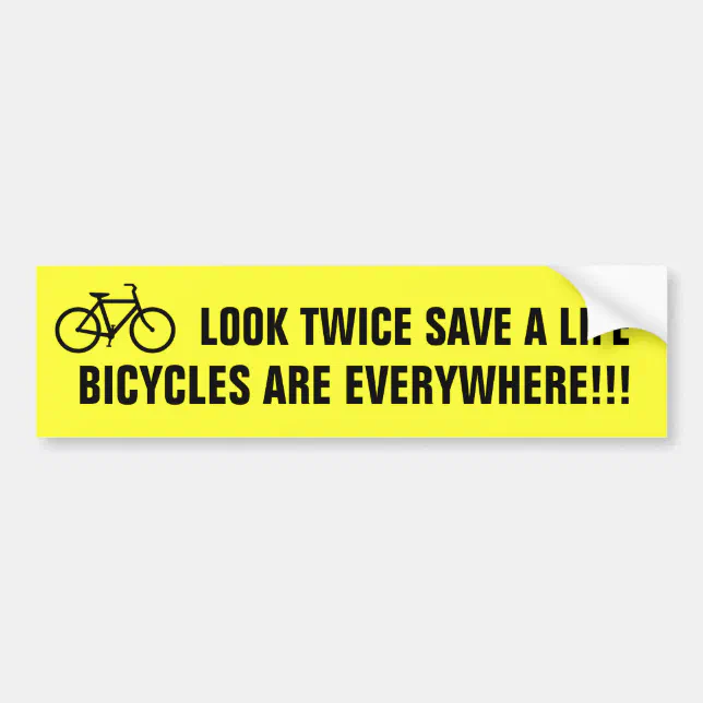 Look Twice Save A Life (yellow) Bumper Sticker | Zazzle