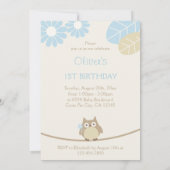 Look Whoo's Turning Two Baby Boy Birthday Invitation | Zazzle