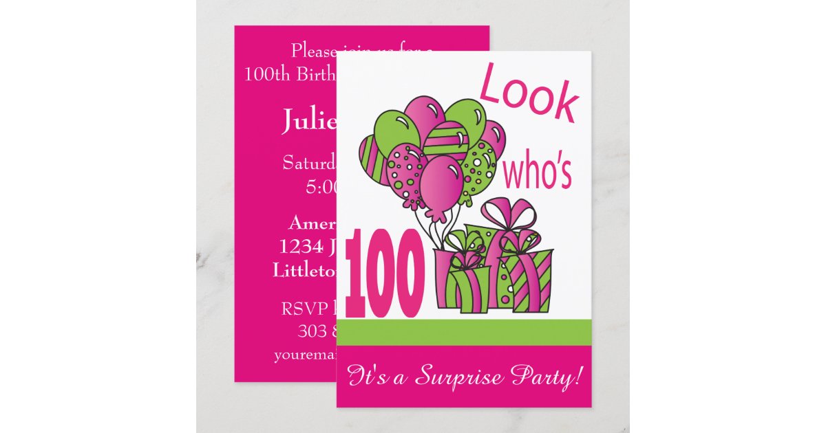 Look Who's 100 | 100th Birthday Invitation | Zazzle
