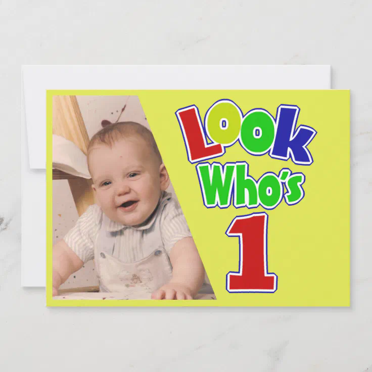 Look Who's 1/ Birthday Invitation | Zazzle