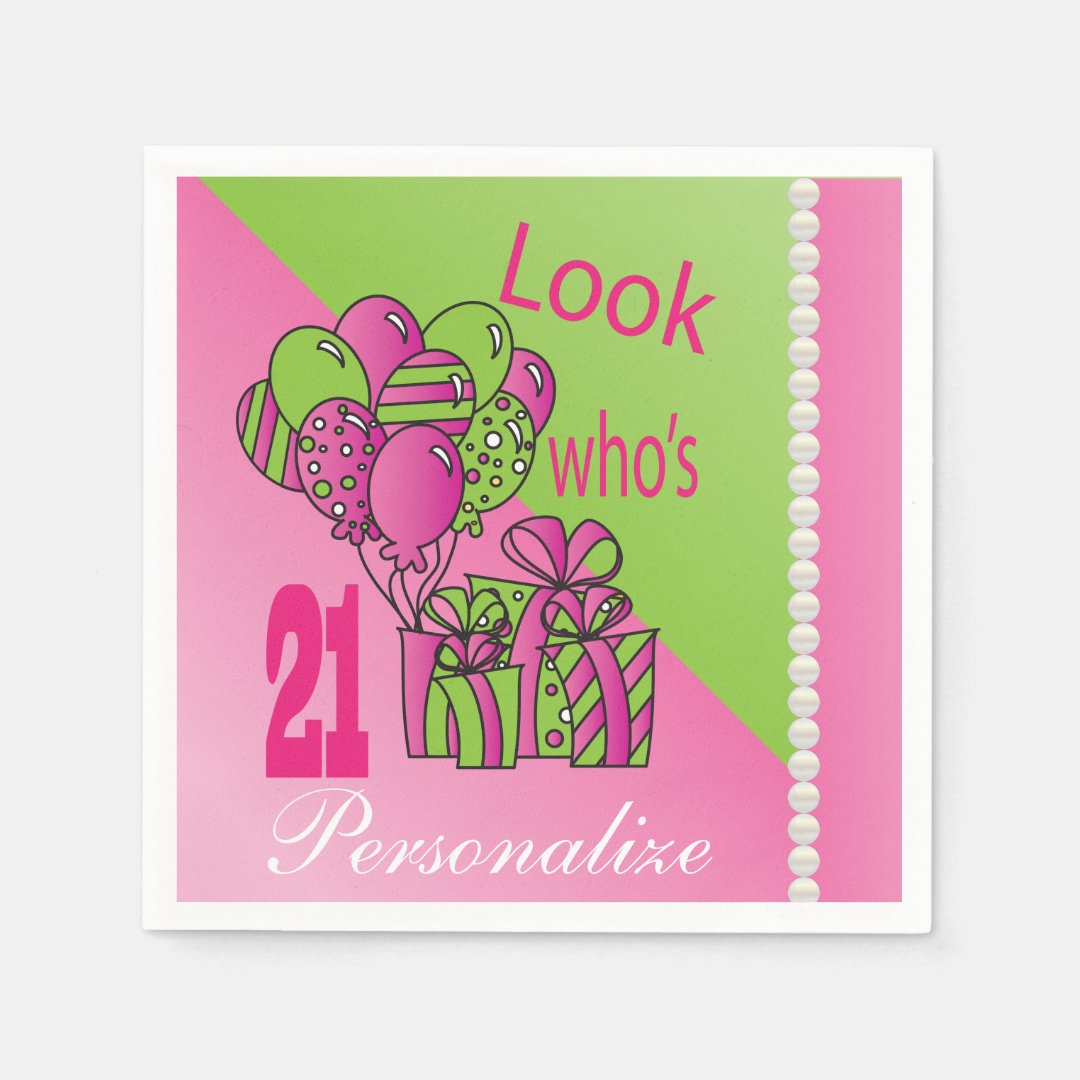 Look Who's 21 | 21st Birthday Paper Napkins | Zazzle