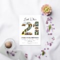 look who's 21 Photo Collage sign happy birthday Foil Invitation | Zazzle
