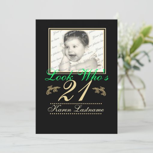 Look Who's 21 Photo Invitation | Zazzle