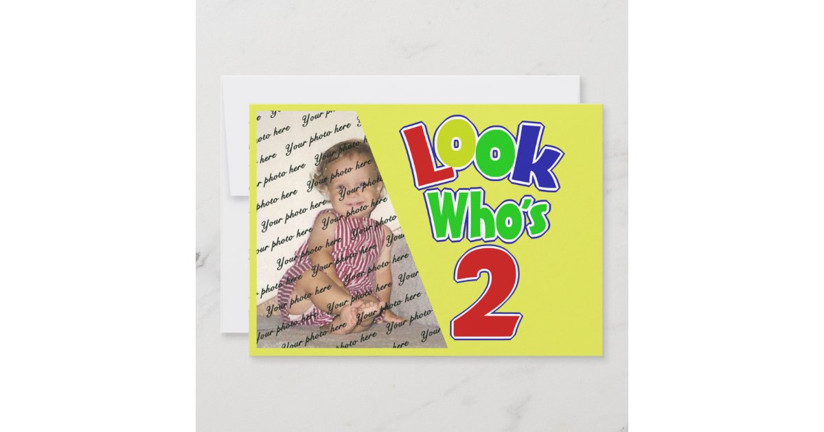 Look Who's 2/ Birthday Invitation | Zazzle