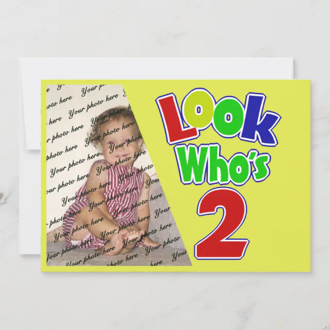 Look Who's 2/ Birthday Invitation | Zazzle
