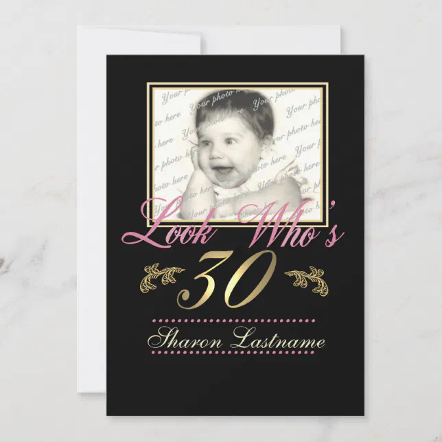 Look Who's 30 Photo Invitation | Zazzle