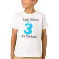 Look Who's 3 Customizable Birthday Tshirt | Zazzle