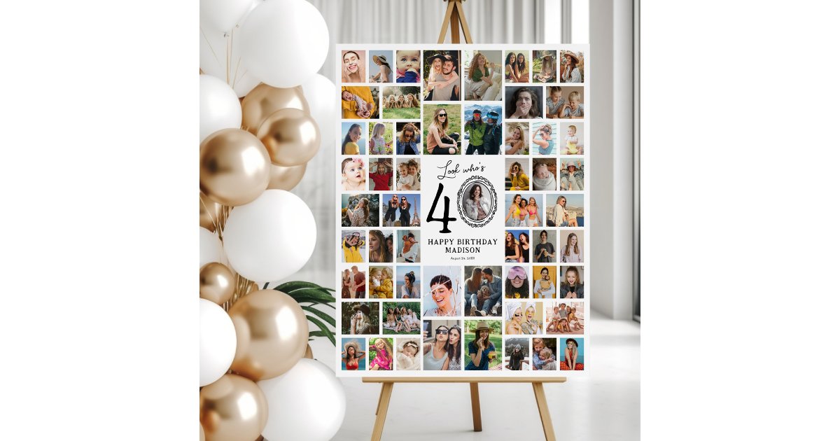 Look Whos 40 Photo Collage Forty Birthday Foam Board | Zazzle