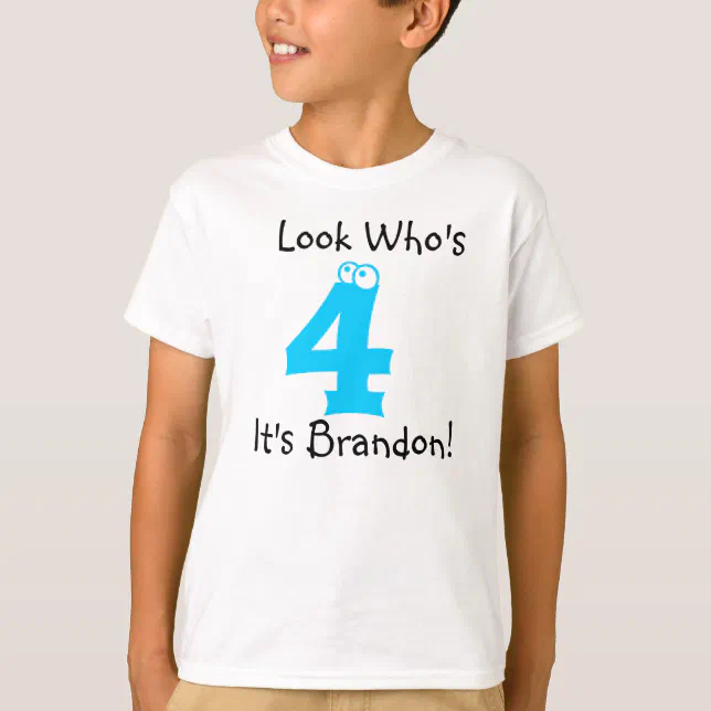 Look Who's 4 Customizable Birthday Tshirt | Zazzle