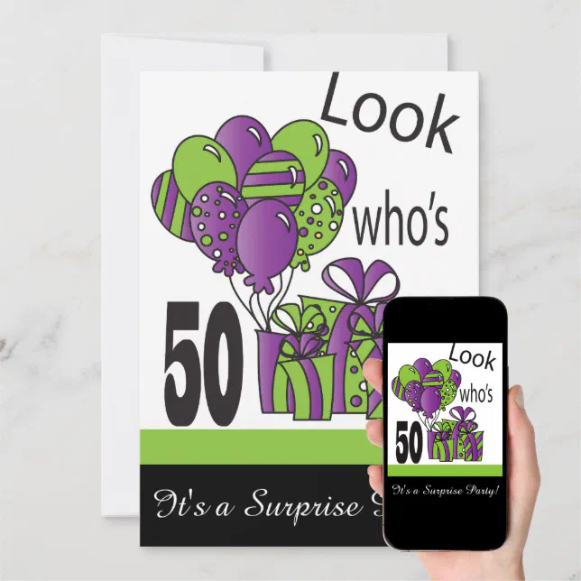 Look Who's 50 | 50th Birthday Invitation | Zazzle