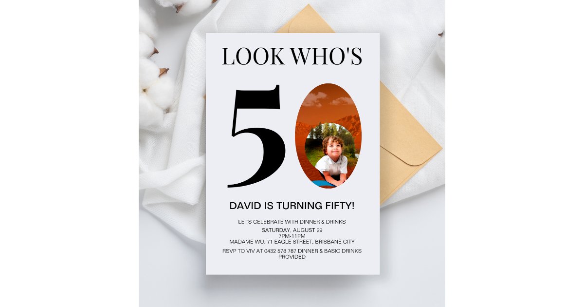 Look Who's 50 50th Birthday Party For Men Women Invitation | Zazzle