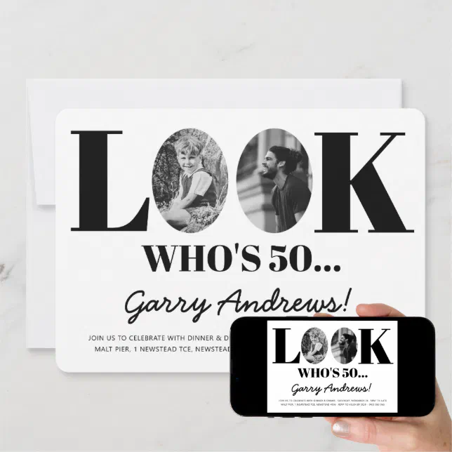 Look Who's 50 | 50th Invitation | Zazzle