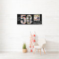 Look Who's 50 Photo Collage Black 50th Birthday Banner | Zazzle