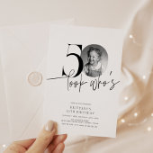Look Who's 50 Simple Elegant 50th Birthday Invitation | Zazzle