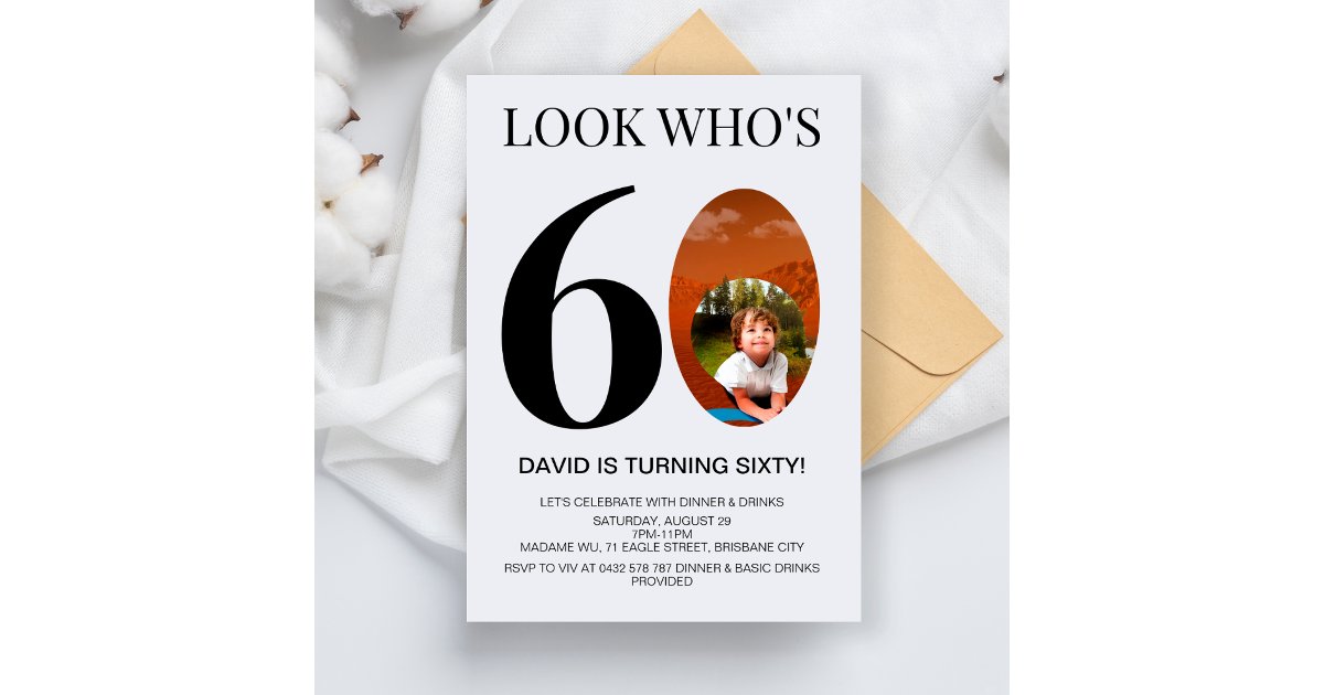 Look Who's 60 60th Birthday Party For Men Women Invitation | Zazzle