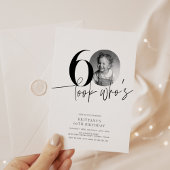 Look Who's 60 Funny Photo Simple 60th Birthday Invitation | Zazzle