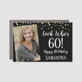 Look Who's 60 Happy Birthday One Photo Car Magnet | Zazzle