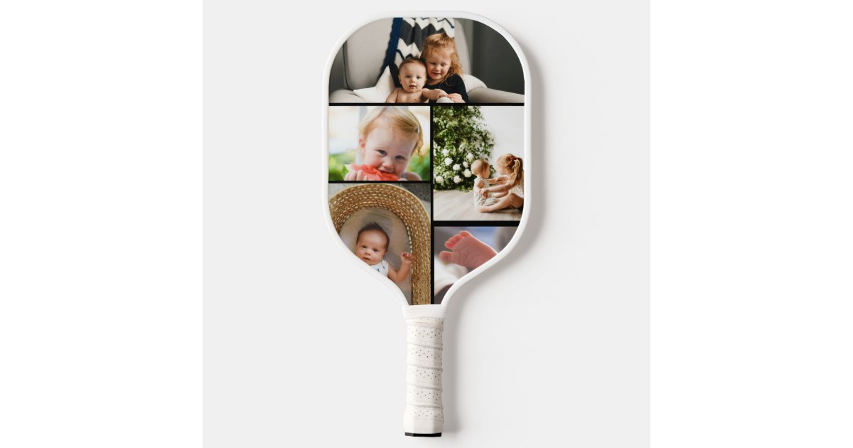 look who's 70 Customizable Photo Collage Pickleball Paddle | Zazzle
