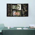 Look Who's 75 Black & Gold 2 Photo Birthday Party Banner | Zazzle