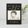 Look Who's 75 Photo Gold Black Invitation | Zazzle