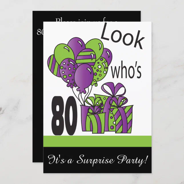 Look Who's 80 | 80th Birthday Invitation | Zazzle