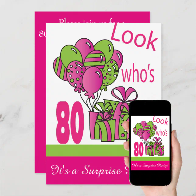 Look Who's 80 | 80th Birthday Invitation | Zazzle