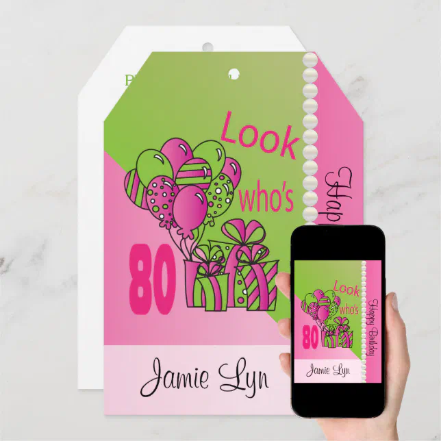 Look Who's 80 | 80th Birthday Invitation | Zazzle