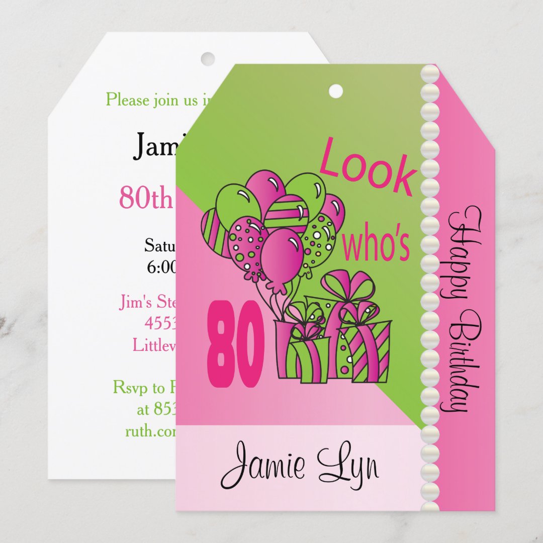 Look Who's 80 | 80th Birthday Invitation | Zazzle