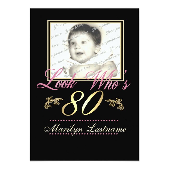 Look Who's 80 Photo Invitation | Zazzle.com