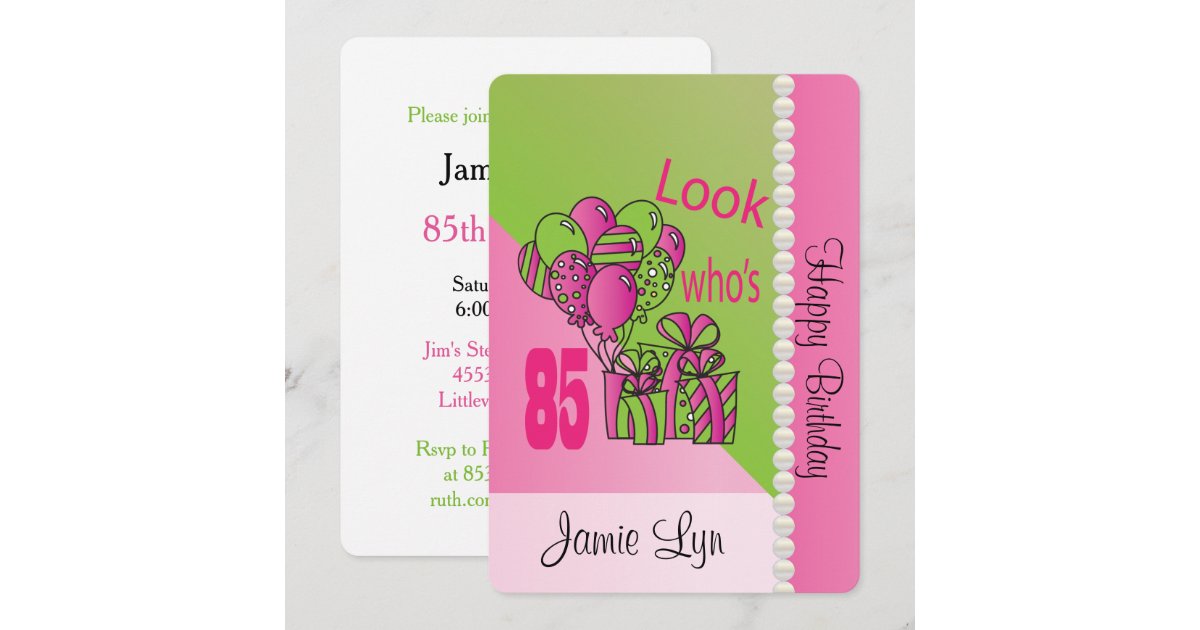 Look Who's 85 | 85th Birthday Invitation | Zazzle