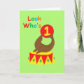 Look Who's One First Birthday Card | Zazzle