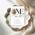 Look Who's One Modern Simple Photo 1st Birthday Invitation | Zazzle