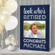 Look Who's Retired Big Photo Navy White Retirement Card | Zazzle