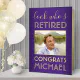 Look Who's Retired Big Photo Purple Retirement Card | Zazzle