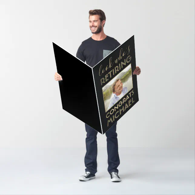Look Who's Retiring Big Congrats Photo Retirement Card | Zazzle