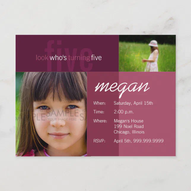 look who's turning five • Birthday Invitation | Zazzle