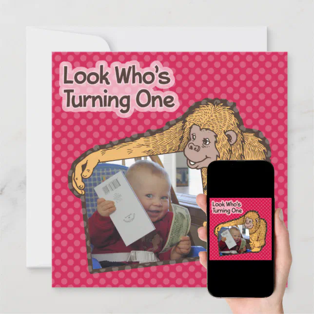 Look Who's Turning One Birthday Party Invitation | Zazzle