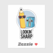 Lookin Sharp Funny Pencil Pun Sticker | Zazzle