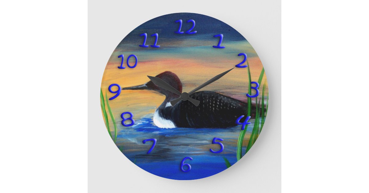 Loon clock from Minnesota memories | Zazzle