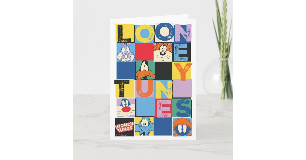 LOONEY TUNES™ Character Checker Blocks Card | Zazzle