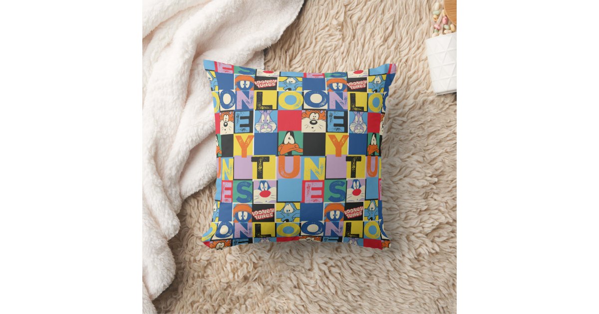 LOONEY TUNES™ Character Checker Blocks Throw Pillow | Zazzle