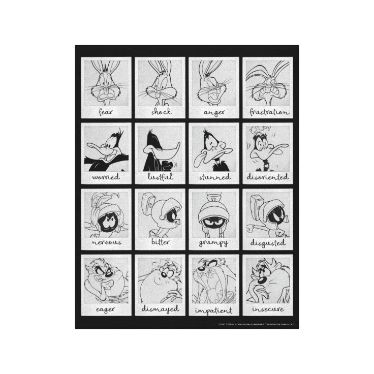 LOONEY TUNES™ Character Emotion Chart Canvas Print | Zazzle