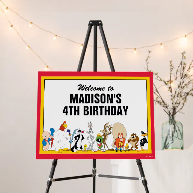 LOONEY TUNES™ Character Group | Birthday Sign | Zazzle
