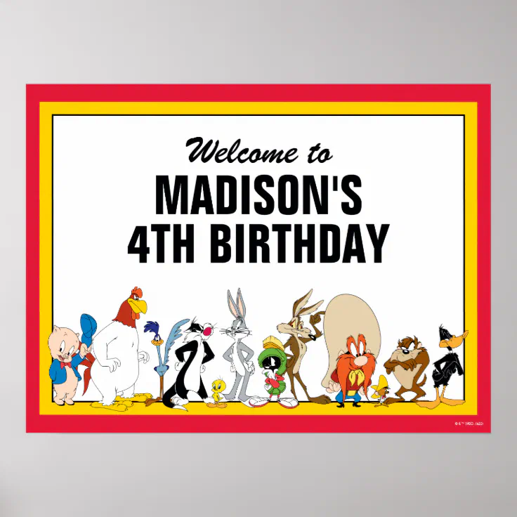 LOONEY TUNES™ Character Group | Birthday Sign | Zazzle